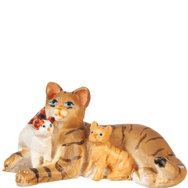 Dollhouse Miniature Tabby Cat with Kittens – Little Shop of Miniatures