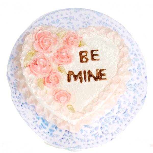 2 Dollhouse Miniature Heart "Be Mine" Cakes – Little Shop of Miniatures