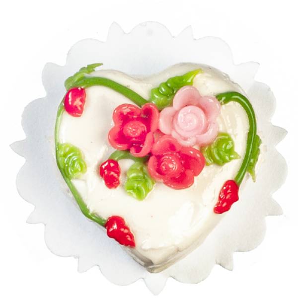Dollhouse Miniature Heart Flower Cake – Little Shop of Miniatures