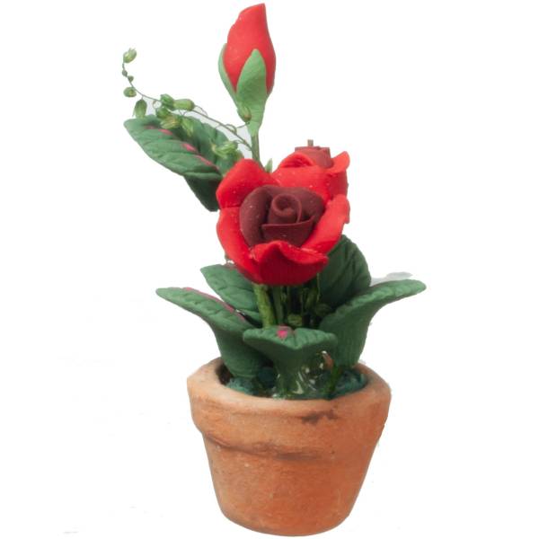 Red Dollhouse Miniature Roses in a Pot – Little Shop of Miniatures