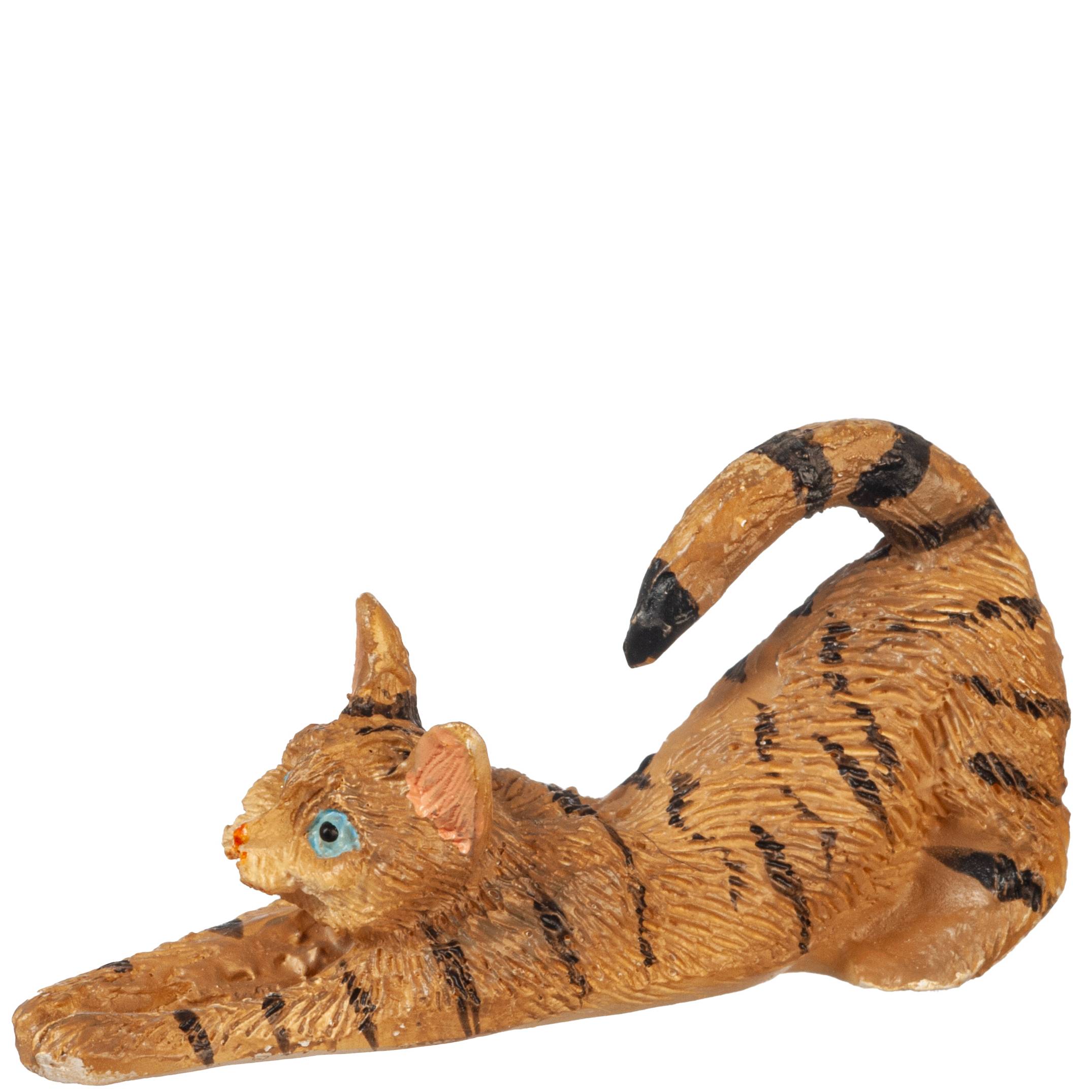 Dollhouse Miniature Stretching Tabby Cat – Little Shop of Miniatures