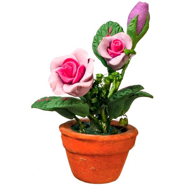 Violet & Pink Pink Dollhouse Miniature Roses in a Pot – Little Shop of ...