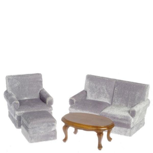 Gray Dollhouse Miniature Living Room Set – Little Shop of Miniatures