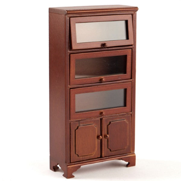 Walnut Dollhouse Miniature Bookcase with Dust Doors – Little Shop of ...
